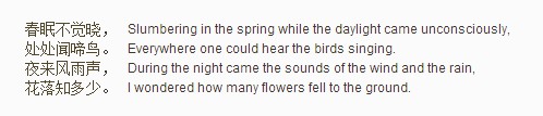 Spring Morning 春晓 (chūn xiǎo)_Ancient Chinese Poetry_Chinese Reading ...